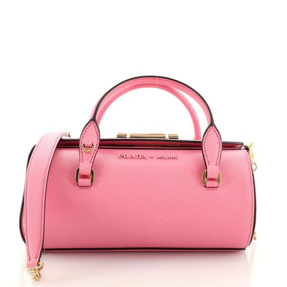 Prada | Bags | Prada Sybille Barrel Bag Saffiano Leather Mini Pink ...